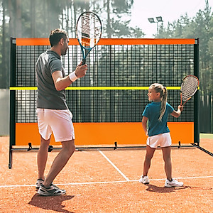 Tennis Rebound Practice Wall - 12ft x 6ft Rebounder Net for Tennis & Racquet Sports Ball & Pickleball, Tennis Backboard Net for Tennis Court Backyard and Indoor & Outdoor Training