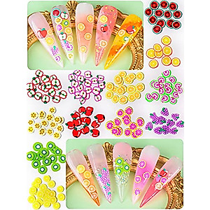 Spearlcable Nail Art Decoration Kit,48 Sheets Nail Stickers Crystal Rhinestones Set 3D Holographic Butterfly Glitter Fruit Nail Art Slices Iridescent Nail Sequins for Acrylic Nail Art