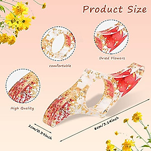 Dried Flower Book Page Holder for Reading,2 Pieces Thumb Book Page Holder and 1 Piece Resin Bookmark with Tassel Cute Book Accessories for Reading Lovers Book Marks for Book Lovers Gifts