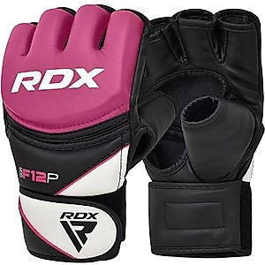RDX Women's MMA Gloves Grappling Martial Arts Sparring Punching Bag Cage Fighting Maya Hide Leather Mitts Combat Training