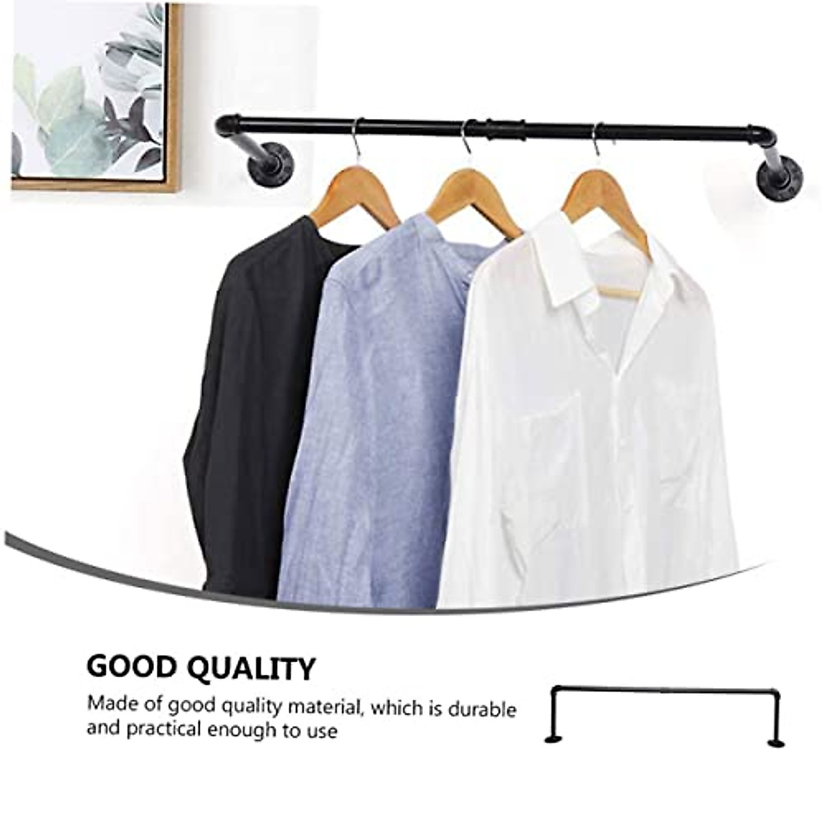 Levemolo 1pc Wall Hanger Outfit Hangers Metal Coat Hanger Wall Mounted Clothes Rack Closet Storage Rod Iron Pipe Metal Clothing Rack Decorative Clothing Hanger Metal Clothing Hanger Props
