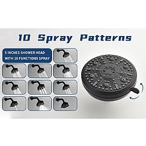 2 Handle Shower Faucet Set with Tub Spout Bathtub Shower Faucet Combo Set Shower System Complete Tub and Shower Trim Kit Matte Black Wall Mounted Shower Fixtures