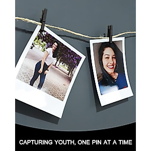 Mini Clothes Pins Wooden Clothespins for Photo 1 Inch 150 PCS Tiny Wood Clips Close Pins for Baby Clothing Hanging Classroom Crafts (Black)