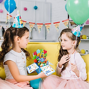 Asmallgf Funny 6th Birthday Pop Up Card from Mom Dad, Splendid 6 Years Old Birthday 3D Greeting Card for Young Boy Girl, Best 6 Bday Gift Ideas for Cute Kids, (As-061-BH)