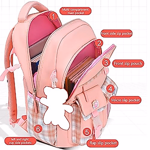 HANXIUCAO Backpacks for Girls Large Bookbags for Teens Girls Backpack for School Laptop Compartment Primary (Purple), 17.3x12.2x5.1 inch