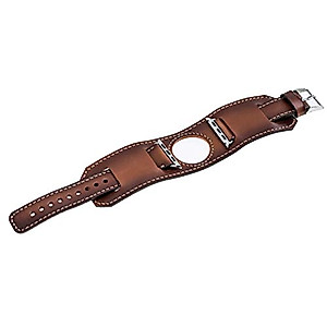 VENOULT Compatible Apple Watch Cuff Brown Leather Band for All Series iWatch Band, Man or Women, Genuine Leather Strap, High Quality, Engraving Available, HANDMADE
