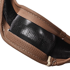 CAR PASS Line Rider Delux Leather Steering Wheel Cover, Universal Fit for Suvs,Sedans,Vans,Trucks for 14.5" to 15"(Brown & Beige)