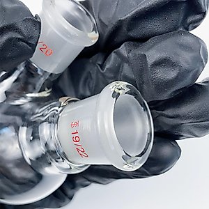 ADAMAS-BETA Glass 5ml Heavy Wall 2 Neck Round Bottom Flask, with 14/20 Center and Side Standard Taper Outer Joint - 5ml