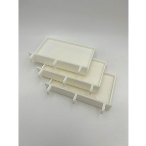 Hautico 3 Units of Storage Shelves, Peg Boards Accessories Compatible with IKEA Skadis System for Books, Wallets, Coins or Mini Toys, 3D Printed (White, 4"X2.4" (10cm X 6cm))