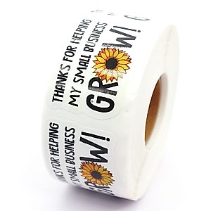 Littlefa Thanks for Helping My Small Business Grow Stickers,Sunflower Thank You Stickers,Small Business Stickers, Envelopes Seal Stickers,Mail Packaging Sticker for Small Business 500 PCS