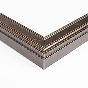 10x6 Frame Gold Solid Wood Picture Frame Width 2 Inches | Interior Frame Depth 0.5 Inches | Declan Traditional Photo Frame Complete with UV Acrylic, Foam Board Backing & Hanging Hardware