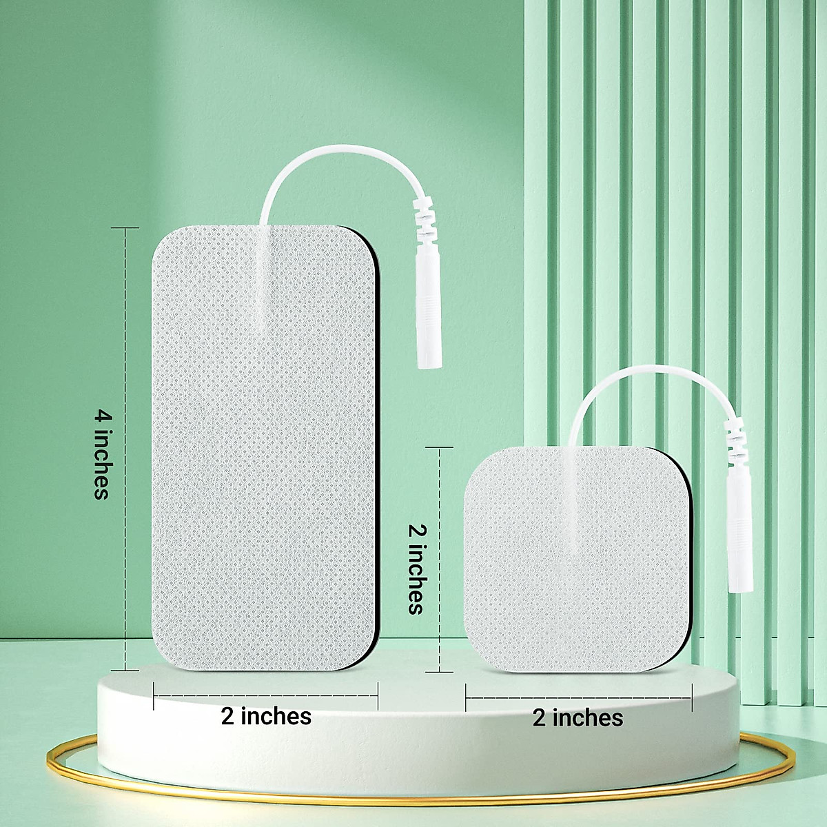 TENS Unit Electrodes Pads, 12PCS Self-Adhesive Electrode, TENS Units Replacement Pads with Plug 2.0 mm for TENS Machine