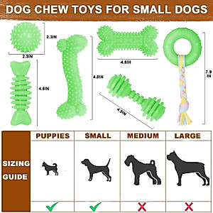 CGBD Puppy Toys, 6 Pack Dog Chew Toys for Puppy, Cute Green Small Dog Toys Teething Toys for Puppies, Soft Durable Interactive Chew Toy for Small Dogs