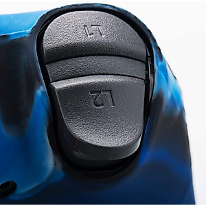 YoRHa Studded Silicone Cover Skin Case for Sony PS4/slim/Pro Dualshock 4 Controller x 1(Camouflage Blue) with Pro Thumb Grips x 8