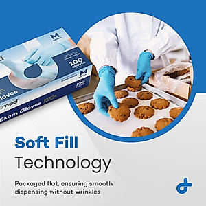 Dealmed Nitrile Exam Gloves | Powder-Free, Latex-Free Medical Gloves | Disposable Gloves for Food Prep, Cleaning, Tattoo, Hair Dye, Medical & Surgical Use | Sky Blue, Small - 100/Box (Pack of 1)