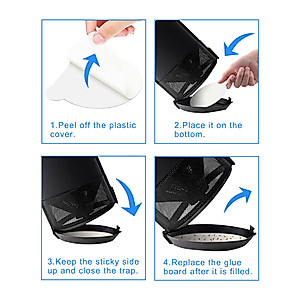 50 Pcs 4.3" Refill Glue Boards Compatible with Katchy, Fenun, Dunaga, and Fvoai Zap H3 M3 Pro, Replacement Sticky Pads for Indoor Insect Fly Mosquito Trap Bug Catcher Catchy Zapper