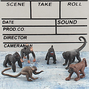 Fantarea Wild Life Jungle Animal Model Playsets 6 PCS Mini Monkey Figurines Gorilla Mandrill Baboons Squirrel Monkeys Action Figure Toy for Child Kids Decor Gift