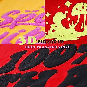 RENLITONG 3D Puff HTV Matte Heat Transfer Vinyl Roll 12" x 7ft Iron on for Heat Press T Shirt for All Cutter Machine Heat Vinyl Design (7ft, 3D Puff Black)