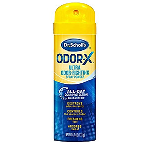 FunkAway Odor Eliminating Spray for Shoes, Clothes and Gear (8 Oz.) & Dr. Scholl’s Odor-X ODOR-FIGHTING Spray-Powder // All-Day Odor Protection and Sweat Absorption - Packaging May Vary