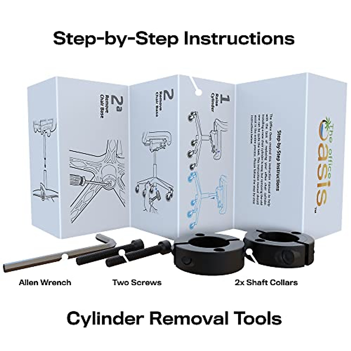 Office Chair Cylinder Replacement with Removal Tool, Heavy Duty Hydraulic - Pneumatic Gas Lift Piston for Office Chairs and Gaming Chairs, Universal Fit