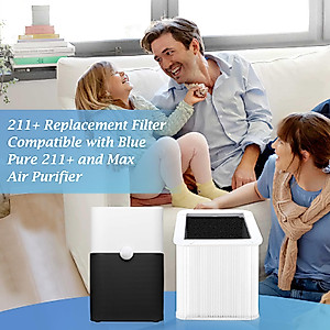 Yonice 211+ Replacement Filter Compatible with Blue Pure 211+ Air Filter, Foldable Particle and Activated Carbon Filter