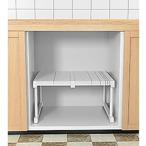 Closet Shelf, Expandable Shelf, Expandable Closet Shelf Storage Rack，Adjustable Locker Shelf for Closet/Camper (18.5-26.77in)