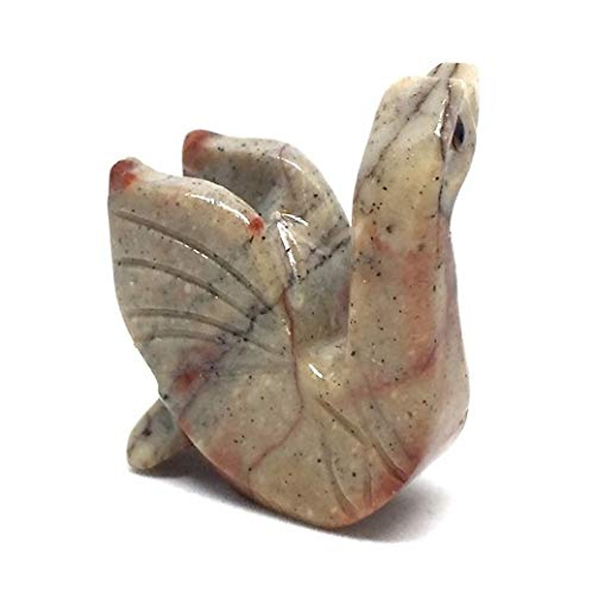 Nelson Creations, LLC 1.5 Inch Swan Natural Soapstone Hand-Carved Animal Charm Totem Stone Carving Figurine