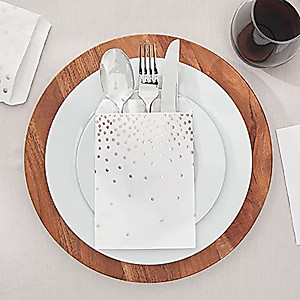 100 Pack Paper Treat Bags for Cookies, Popcorn, Candy Party Favors (2 Rose Gold Foil Designs)