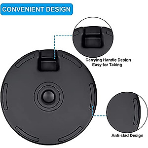 Simple Deluxe 20 Inch 50lbs Weight Capacity Heavy Duty Fillable Market Patio Umbrella Round Base Stand with Holder for Outdoor Lawn, Garden, Yard, Deck, 20inch, Black