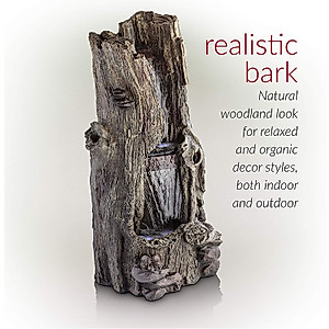 Alpine Corporation WIN258 Water Fountain with LED Lights Outdoor Waterfall for Garden, Patio, Deck, Porch, 18"L x 16"W x 41"H, Gray