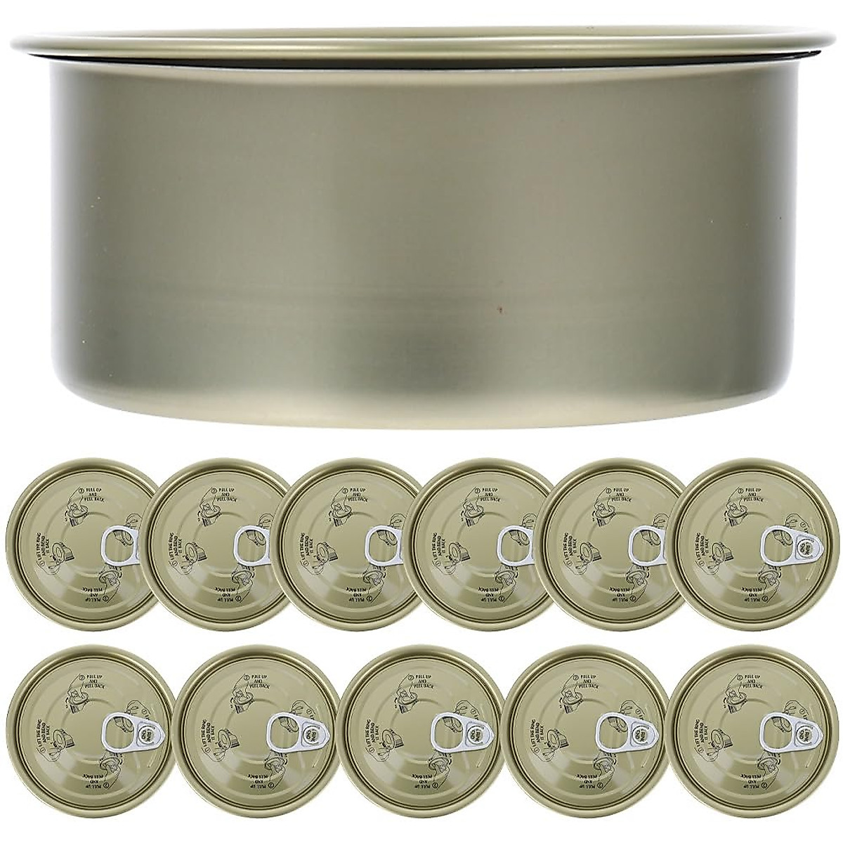 Luxshiny 12pcs Food Grade Self-Seal Tin Cans with Lids: 3.26X3.26X1.65 Inch Round Tinplate Containers for Cat Food Candies Lotions Balms Herbs, Empty Refillable Metal Jars for Storage