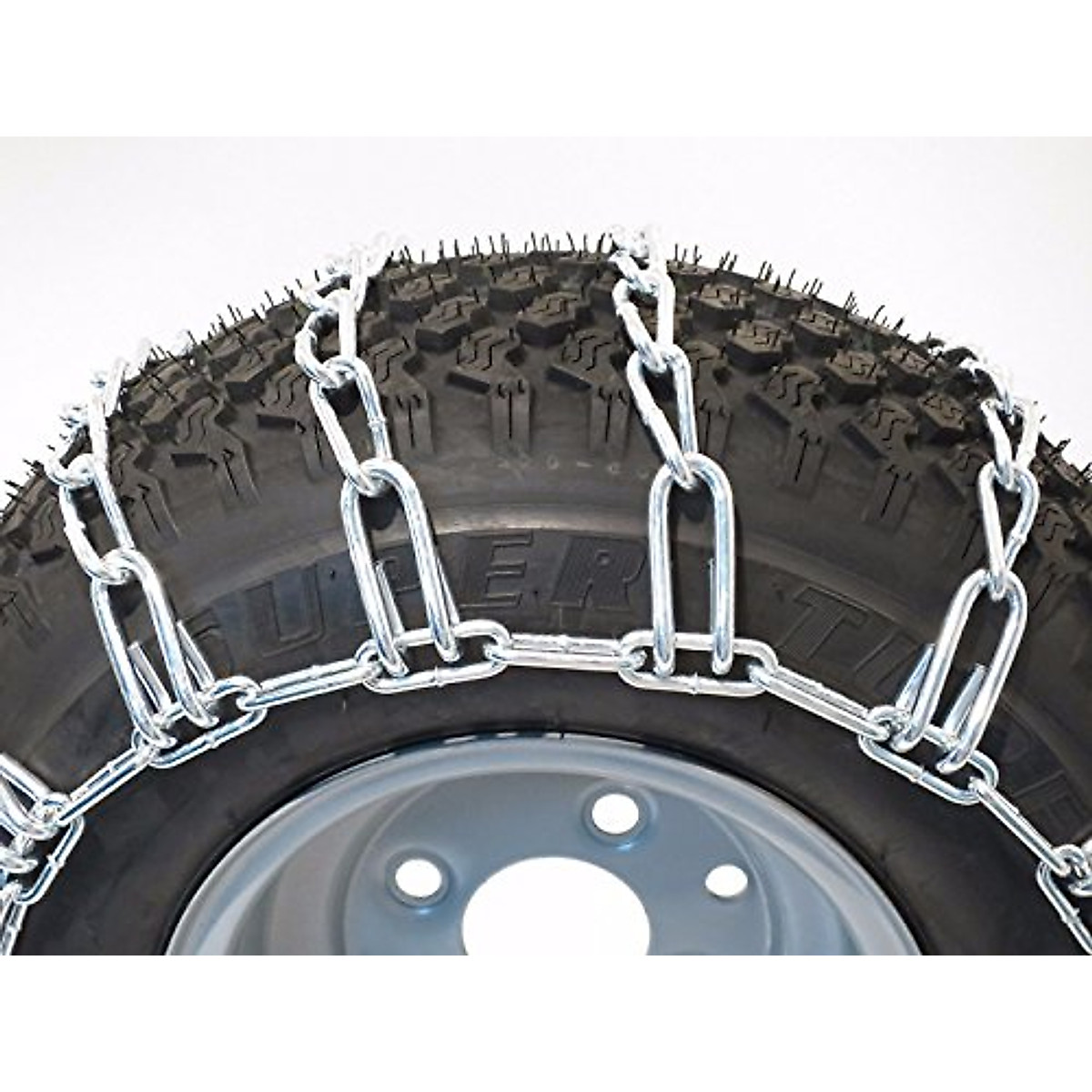 The ROP Shop New TIRE Chains 2-Link for John Deere Garden Tractor Lawn Mower - 430 445 455