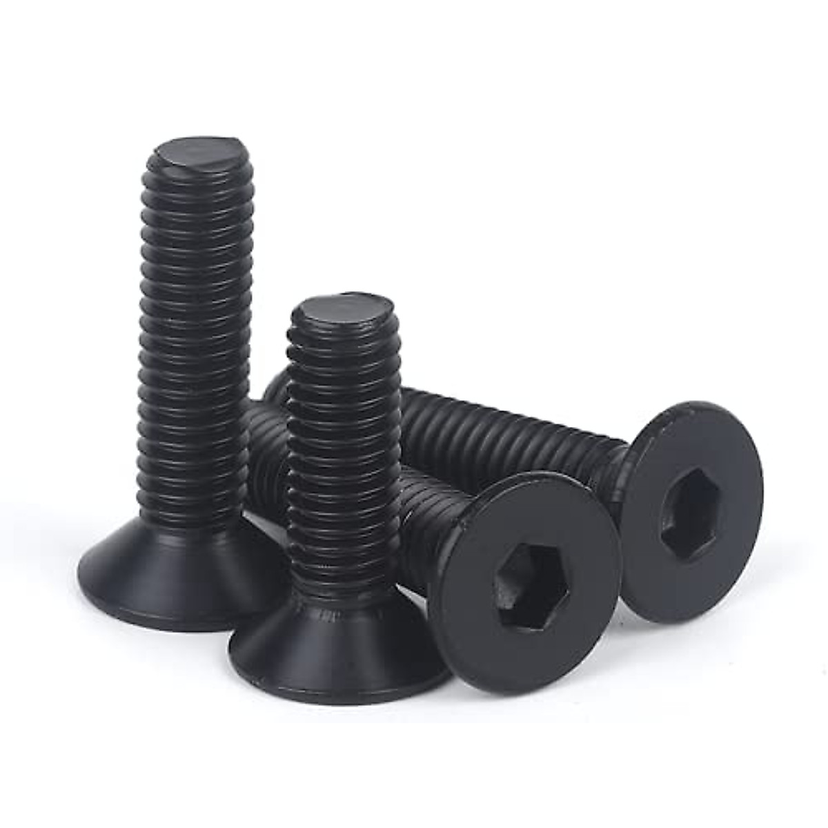 Tapping Screws,Screw Bolt,Black 304 Stainless Steel Countersunk Head Socket Head Cap Screws, M2M2.5M3M4M5M6 Flat Head Hex Socket Head Cap Screws, Small Screws,M4*6(50pcs) (Color : M5*12(20pcs))