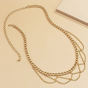 Rumtock Multi-Layered Bohemian Gold Waist Chains Hip Body Chain Jewelry for Women and Girls Fashion Punk Bikini Jewelry