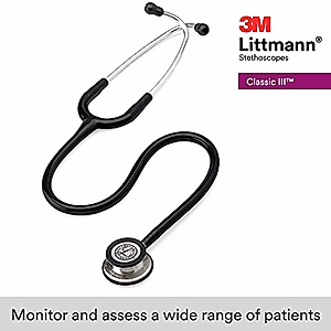 3M Littmann Classic III Monitoring Stethoscope, Black Tube, 27 inch, 5620