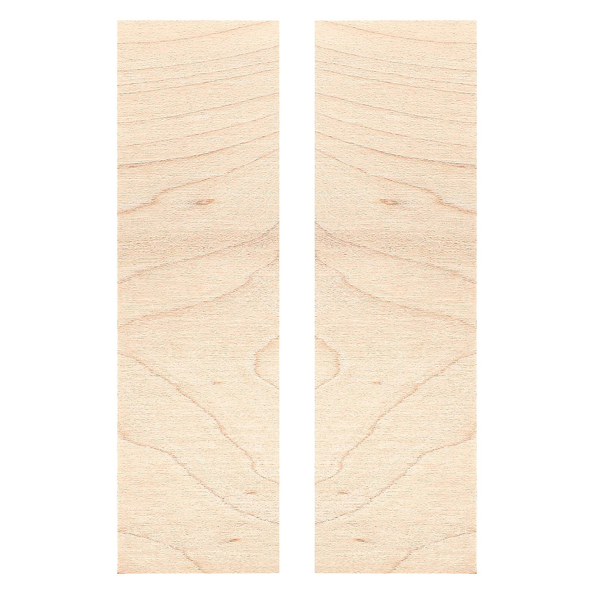 Chunful 4 Pcs Curly Maple Knife Handle Material Natural Wood Knife Handle Scales Knife Scales for DIY Crafts 3/8" x 1.5" x 5"