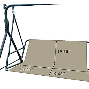 Replacement Swing Seat Cover, 600D Oxford Cloth Waterproof 2/3 Seat Patio Swing Seat Replacement Covers for Outdoor Porch Garden Yard Swings (Beige/58.26’’x19.68’’x19.68’’)