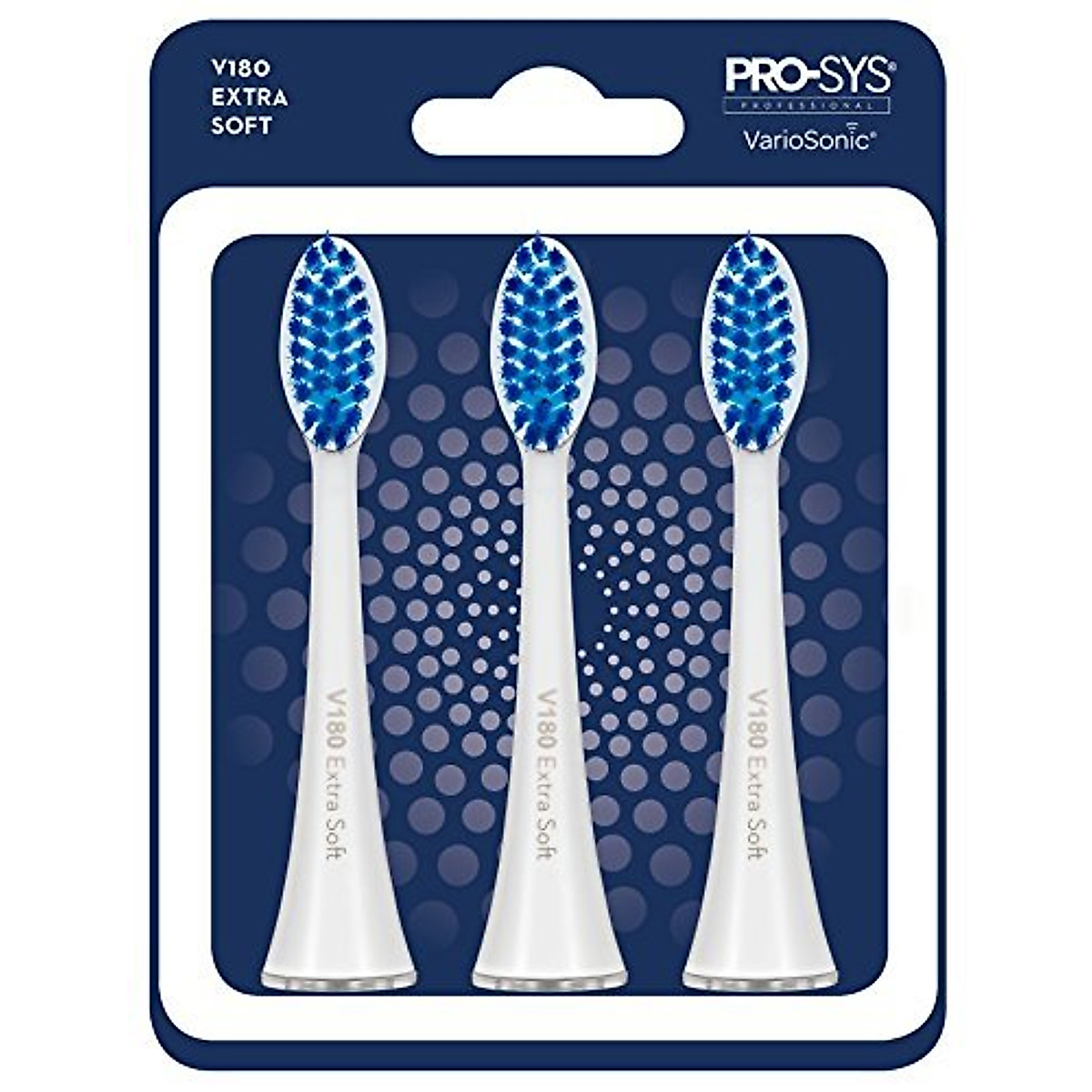 PRO-SYS® White VarioSonic® Electric Toothbrush Replacement Heads (V180 Extra Soft), Burst Brush Head, Pack of 3