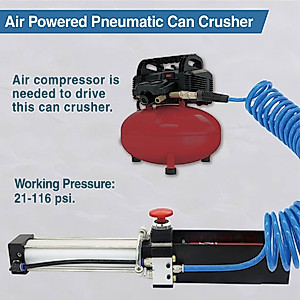 Pneumatic Cylinder Can Crusher – Air Powered Countertop –Aluminum Can Crushers for Recycling – For 12oz,16oz Aluminum Soda Bear Tall Tin Cans – Heavy Duty Automatic Efficient Smasher…