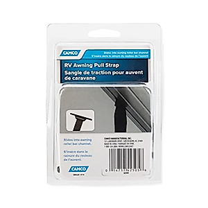 Camco RV Awning Replacement Pull Strap | Convenient Way to Roll Awning Out or Retract Awning | Measures 99-1/4-inches (L) x 1-inch (W) | Black (42505)