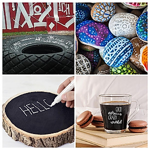 SFAIH Acrylic White Paint Pens - 8 Pack 2-3MM Medium Tip & 0.7MM Extra Fine White Paint Marker for Rock Painting, Wood, Metal, Fabric, Plastic, Canvas, Glass, Ceramic, Diy Crafts