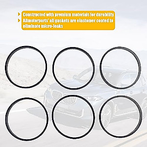 jeseny Pack-6 Intake Manifold Gasket, Waterproof Rubber Seal Ring Replacement #11617547242 for BMW N46 N54 E60 E70 E90 E92-128i 135i 325xi 328i 328xi 330i (Black)