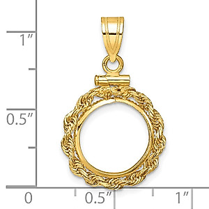 14ky Rope Screw Top 13.0mm Coin Bezel Pendant 29.5mm 18mm style C1215/13.0