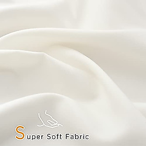 TOCOMOA Duvet Cover Queen Size, 100% Microfiber Off White Comforter Cover Set, Ultra Soft 3 Pieces Bedding Set with 1 Duvet Cover 90x90 inches and 2 Pillowcases