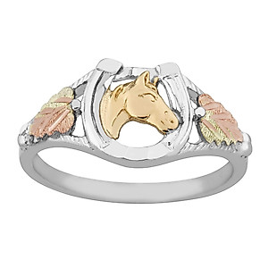 Black Hills Gold Horse Shoe Ring in Sterling Silver
