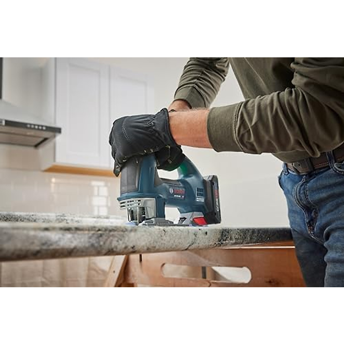 BOSCH GST18V-60CN 18V Brushless Connected Top-Handle Jig Saw, 3,800 SPM, LED Light, Tool-free Blade Change (Bare Tool)