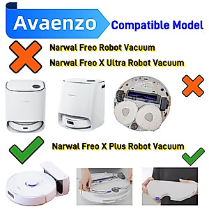 Avaenzo Replacement Mop Pads Compatible for Narwal Freo X Plus Microfiber Resuable Mop Cloth Robot Vacuum Cleaner Accessories - 6 Pack