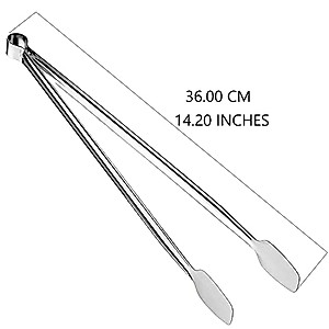 Stainless Steel Tongs 14 Inch Extra Long Kitchen Tongs, Metal Grill Tongs for Cooking, Grilling, Barbecue/BBQ, Buffet, Toaster