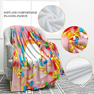Jekeno Donut Blanket Gifts for Kids Adult, Funny Food Blanket for Boys Girls Teens, Round Novelty Throw Blanket, Christmas Birthday Valentines Day Decor Gifts for Age 2-10 Year Old