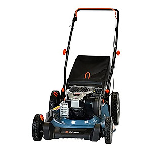 SENIX Gas Lawn Mower, 21-Inch, 140 cc 4-Cycle Briggs & Stratton Engine, 3-in-1 Push Lawnmower, 6-Position Height Adjustment with 11-Inch Rear Wheels, LSPG-M7, Blue